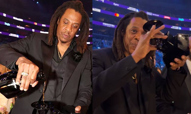 A famous singer who drank alcohol at the Grammy award trophy... the ...