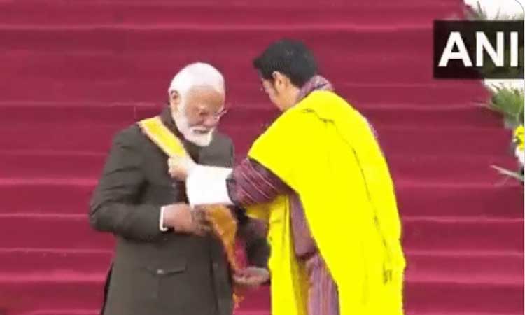 PM Modi bestowed Bhutan's highest civilian award ‘Order of the Druk Gyalpo' | பூட்டான் அரசின் ...