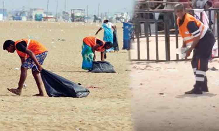 விமான சாகச நிகழ்ச்சி: மெரினாவில் 18.5 டன் குப்பைகள் அகற்றம் | Chennai ...