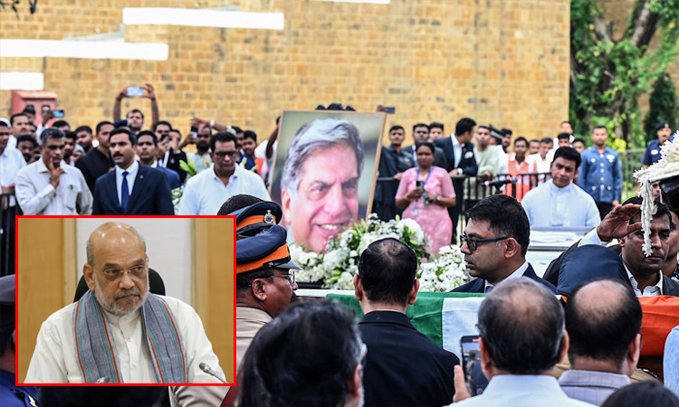 Union Minister Amit Shah at Ratan Tata's funeral/ரத்தன் டாடா இறுதி ...