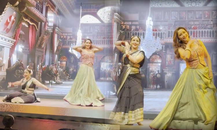 Vidya Balan falls while dancing Ami Je Tomar 3.0| 'பூல் பூலைய்யா 3' பட ...