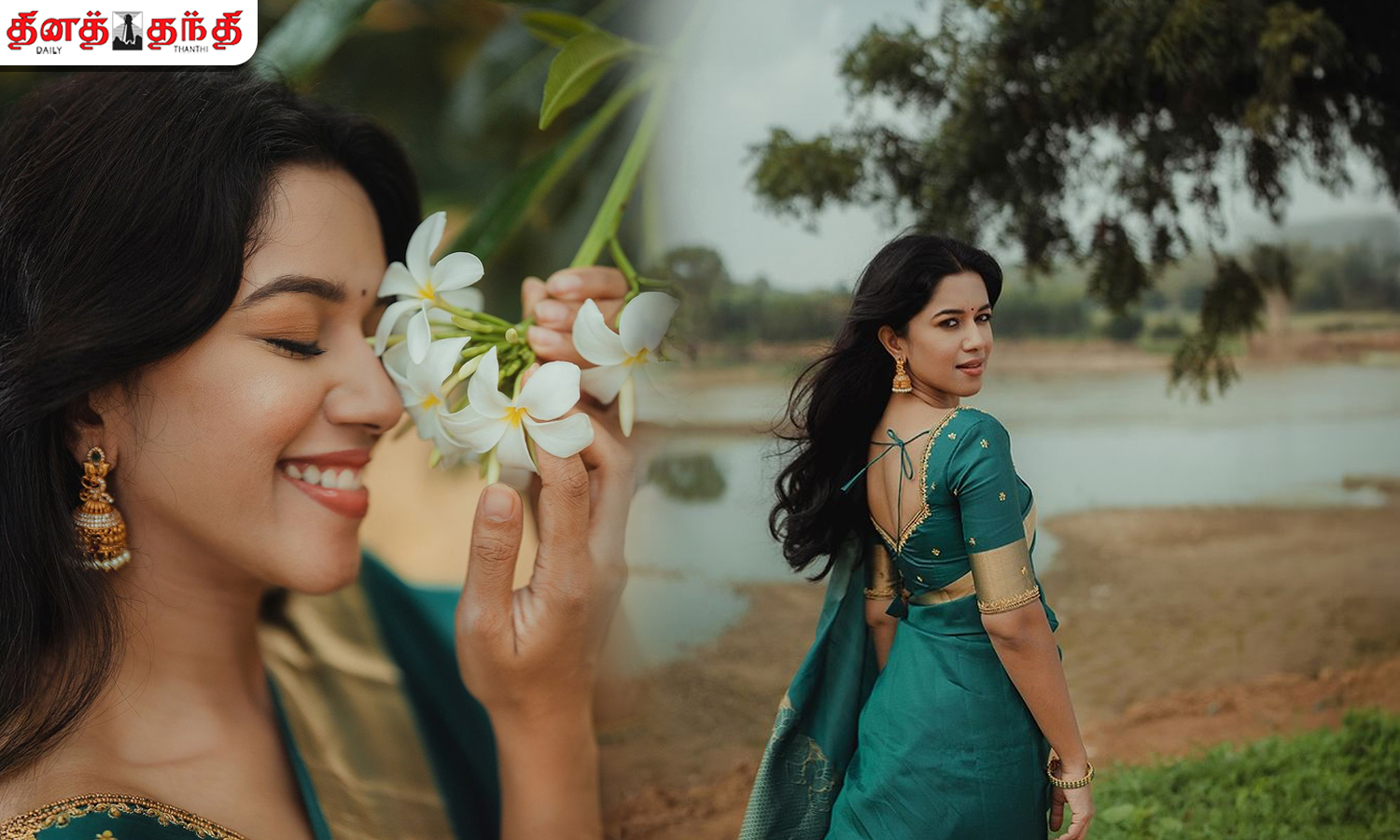 பச்சை புடவையில் மிருணாளினி ரவியின் அழகிய புகைப்படங்கள்! Beautiful ...