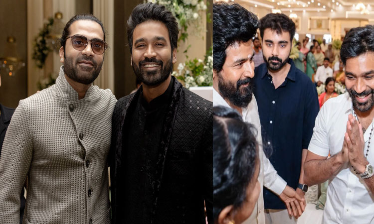 Dhanush with Simbu and Sivakarthikeyan at the wedding ceremony | திருமண ...