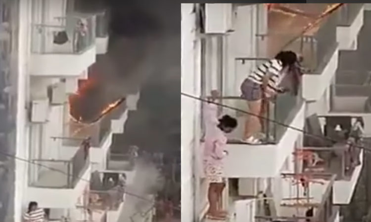 : பெண்கள் விடுதியில் பயங்கர தீ விபத்து. | Uttar Pradesh: Massive fire ...