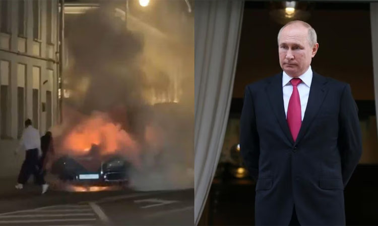 Vladimir Putin’s limousine explosion: Motorcade vehicle blows up on ...